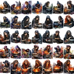 WITCH'S CAULDRON CLIPART Bundle 140x Png - Watercolor - Witchy, Fantasy ...