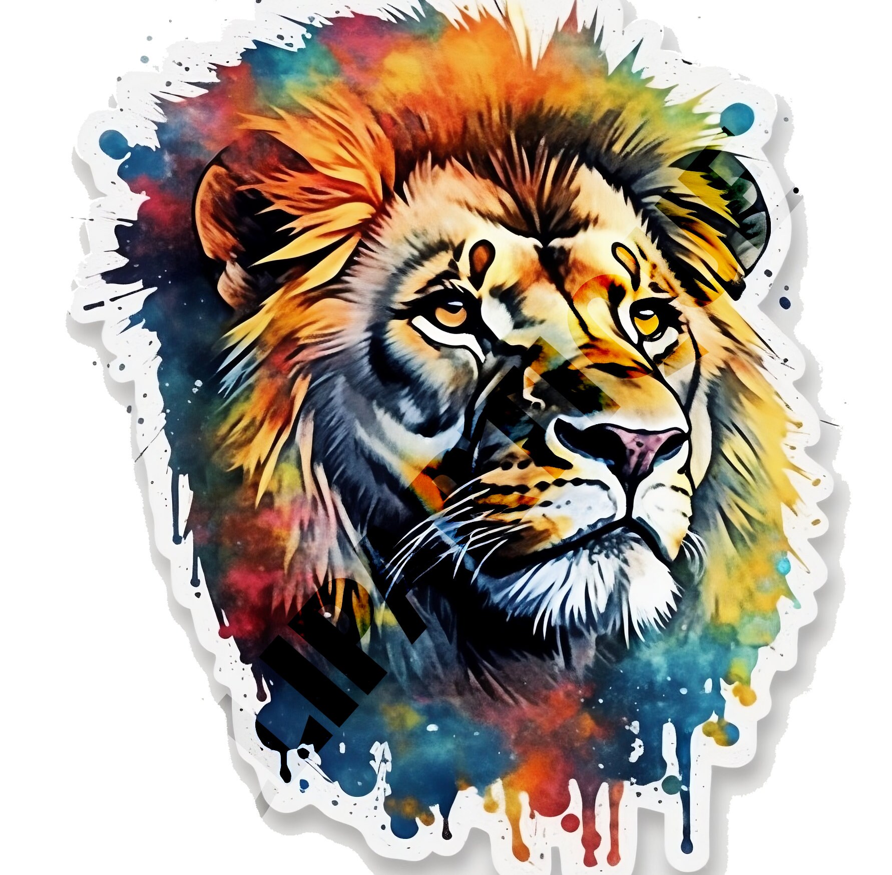 Lion Sticker 10x Variations Digital Download Transparent - Etsy