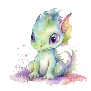 BABY DRAGONS Png 12pc, Watercolor CLIPART | Magical, Fantasy ...