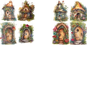 FOREST FAIRY DOOR Clipart Bundle 68x Png - Watercolor - Fantasy ...