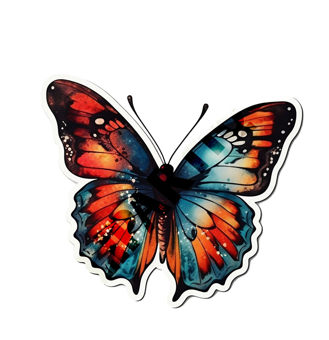 Butterfly Sticker, 25x Variations, Digital Download, Transparent PNG ...