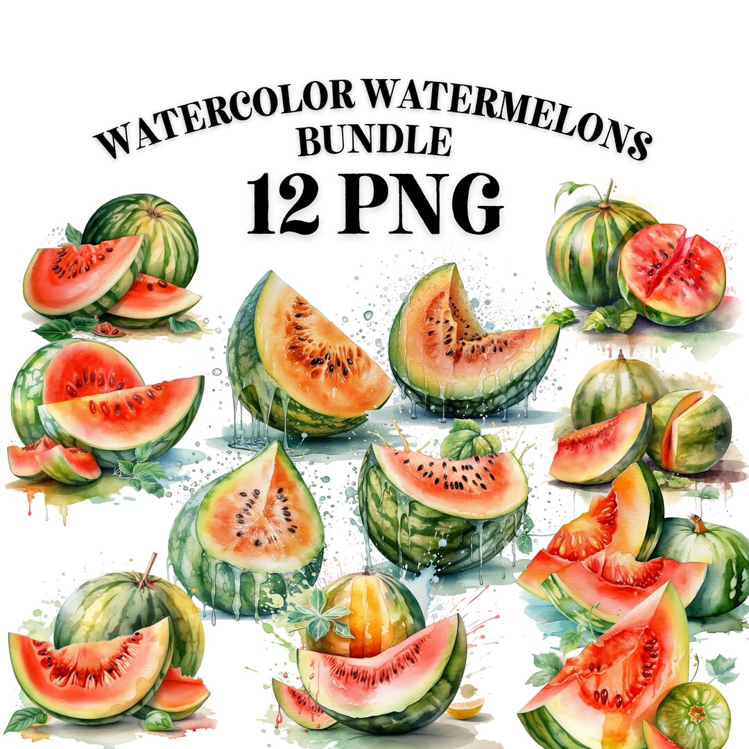WATERMELON PNG, Water Color CLIPART, Summer Fruits Png, Digital ...