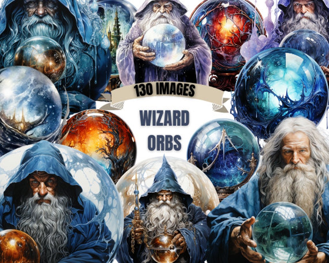WIZARD ORB CLIPART Bundle 130x Png - Watercolor - Magic Fantasy ...