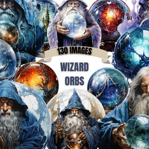 WIZARD ORB CLIPART Bundle 130x Png - Watercolor - Magic Fantasy ...