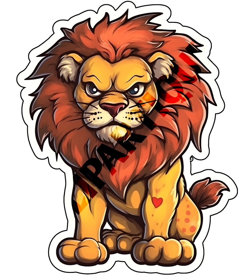 Lion Sticker 10x Variations Digital Download Transparent - Etsy