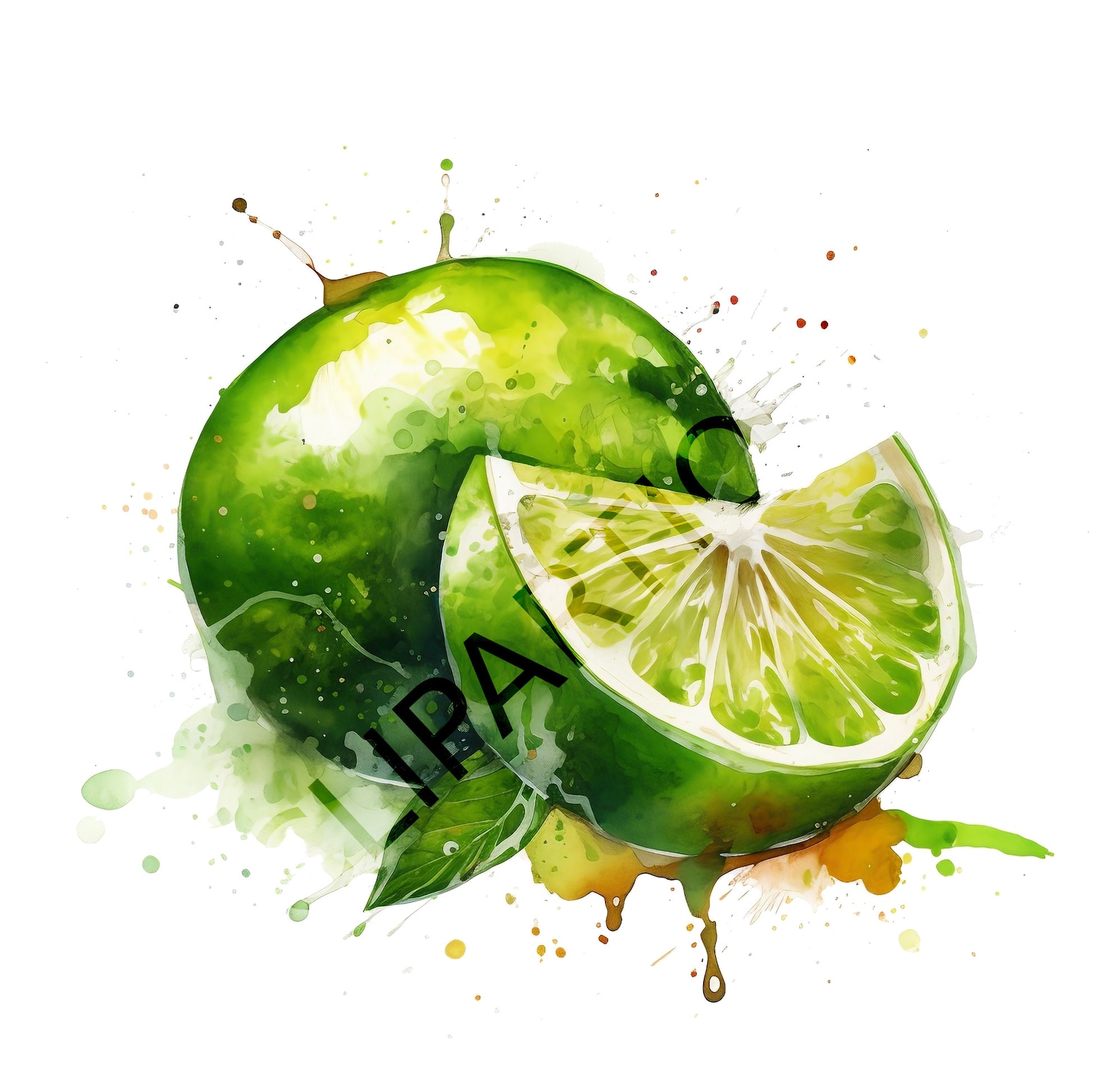LIME PNG 12pc Water Color CLIPART Summer Fruits Png Digital - Etsy