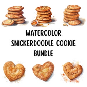 SNICKERDOODLE COOKIE Clipart Bundle 28x Png - Watercolor - Baking ...