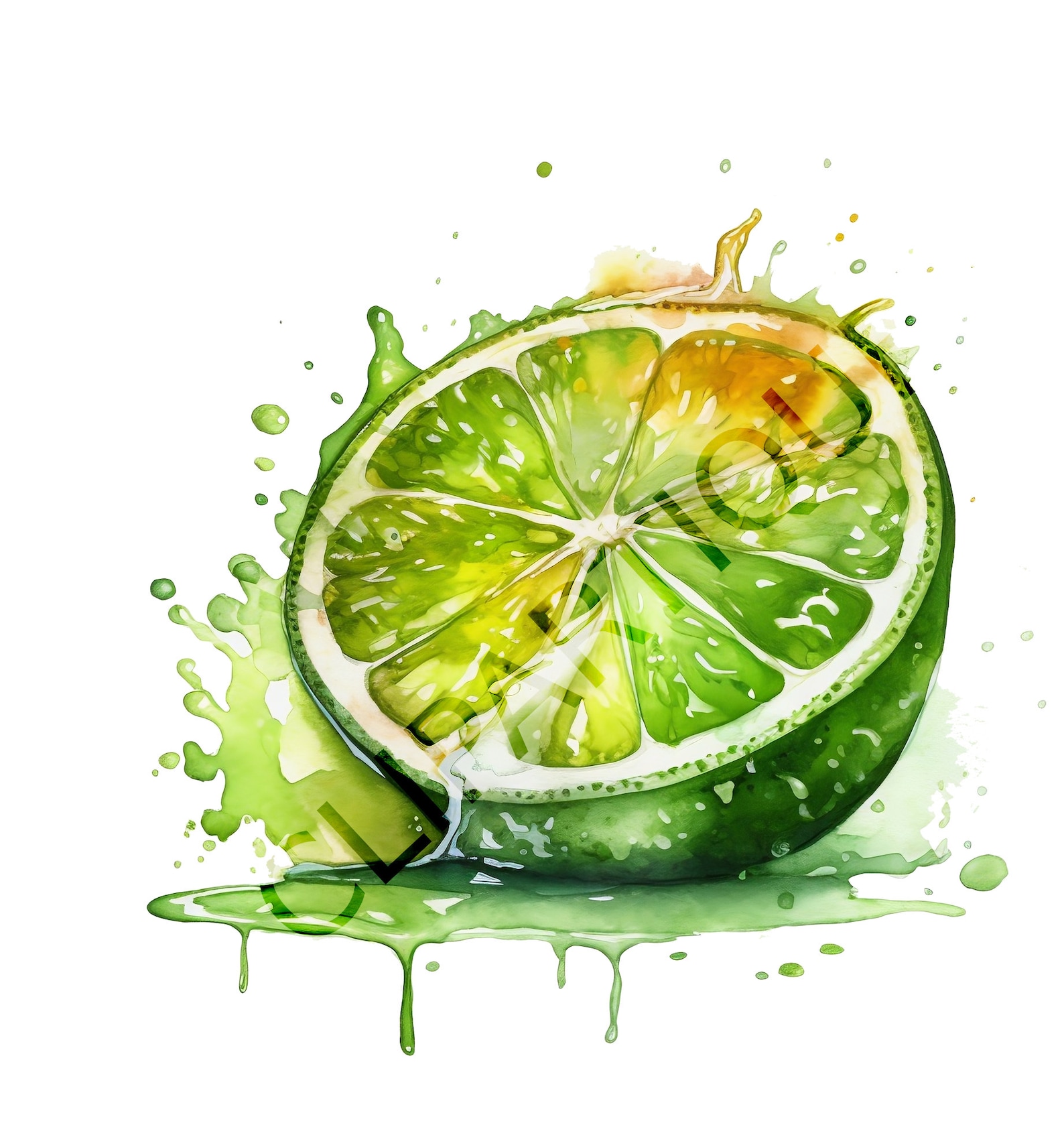 LIME PNG 12pc Water Color CLIPART Summer Fruits Png Digital - Etsy