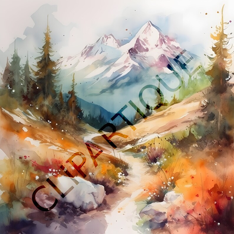 Misty Mountain Pathways Clipart 12 High Quality PNGS - Etsy