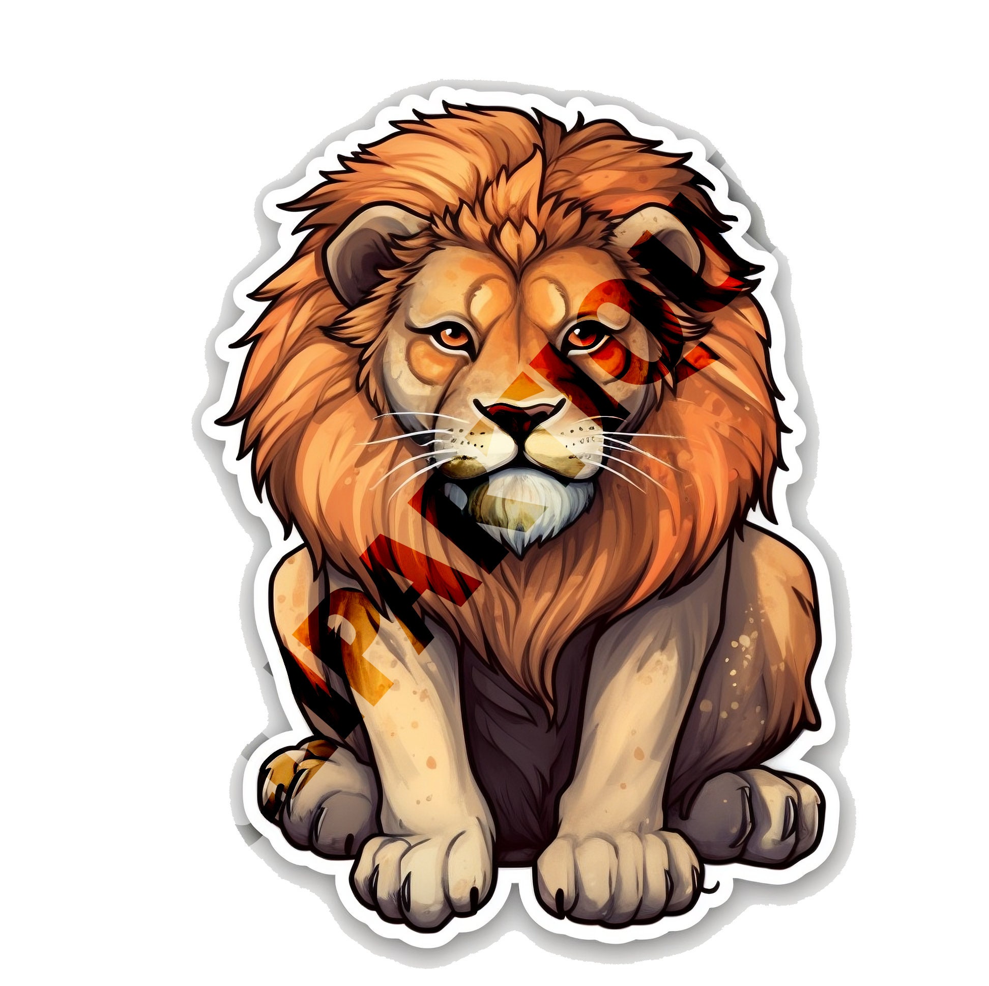 Lion Sticker 10x Variations Digital Download Transparent - Etsy