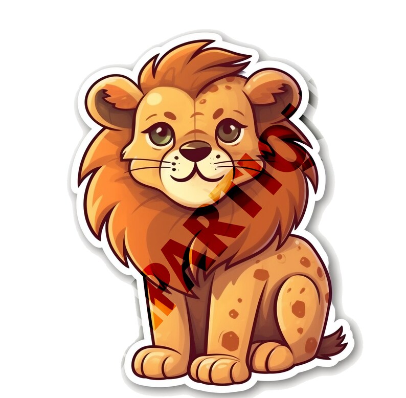 Lion Sticker 10x Variations Digital Download Transparent - Etsy