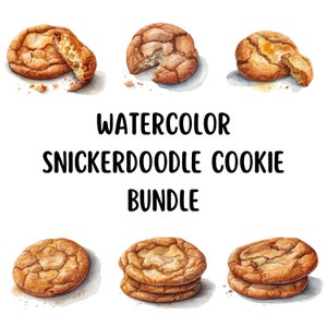 SNICKERDOODLE COOKIE Clipart Bundle 28x Png - Watercolor - Baking ...