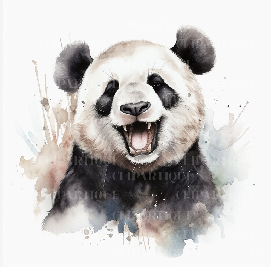 HAPPY PANDAS Png 12pc Water Color CLIPART Forest Animals - Etsy