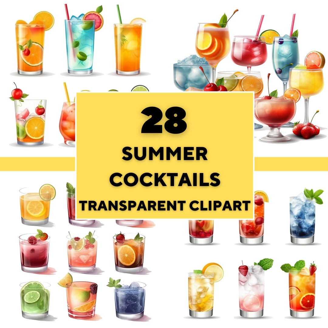 Summer Cocktails Clipart, Illustration, Scrapbook | Digital Download ...