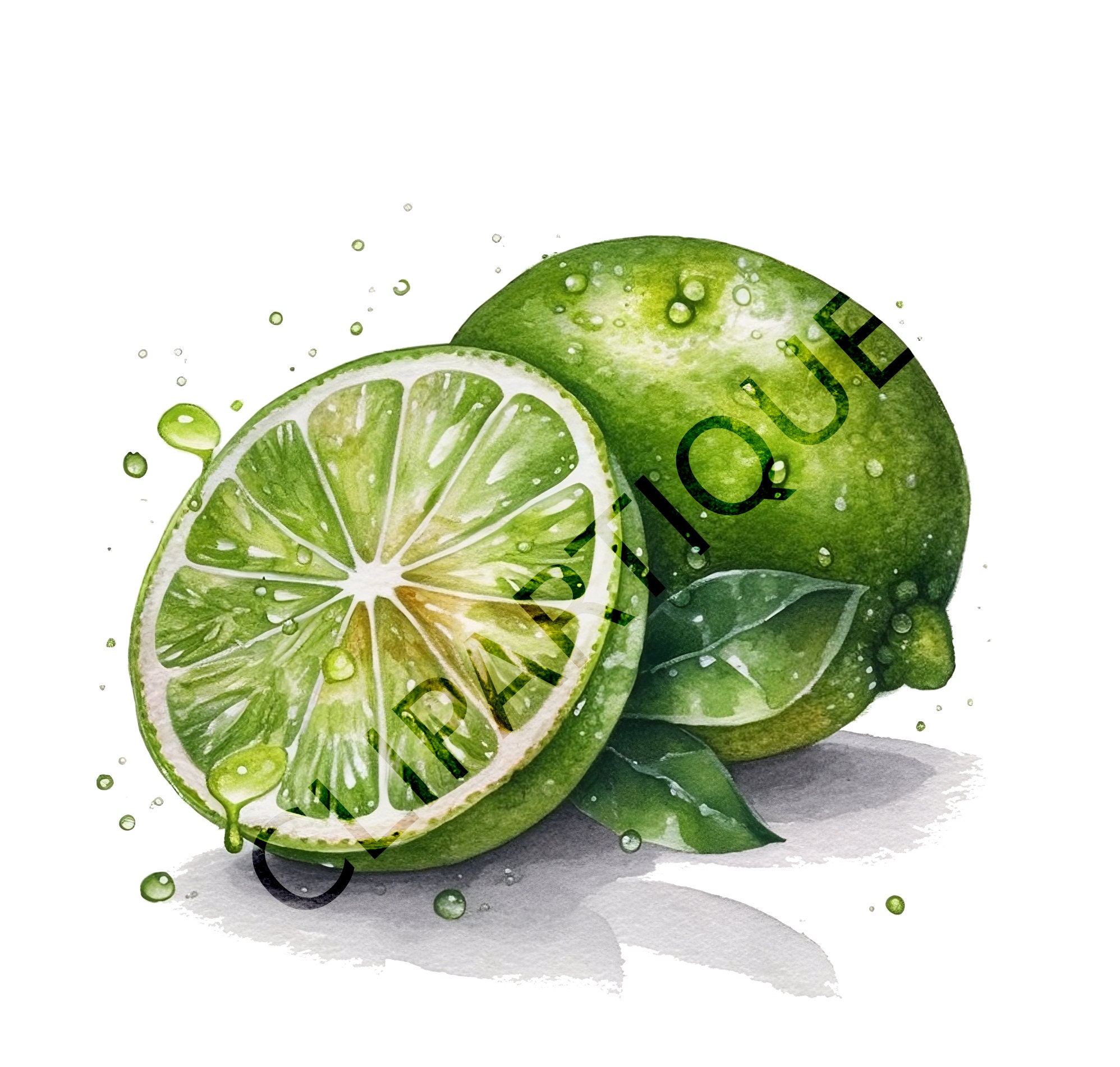 LIME PNG 12pc Water Color CLIPART Summer Fruits Png Digital - Etsy