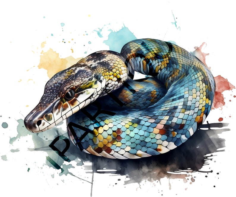 SNAKE PNG 12pc Water Color CLIPART Forest Animals Png - Etsy