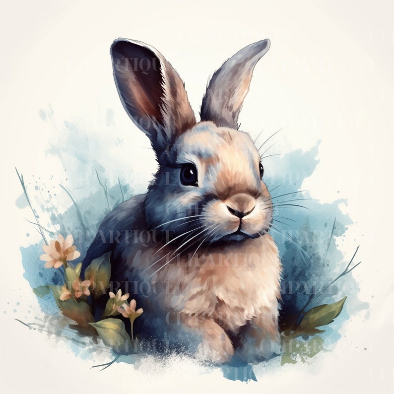 BUNNY PNG 12pc Water Color CLIPART Forest Animals Png - Etsy