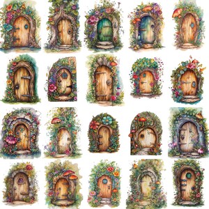 FOREST FAIRY DOOR Clipart Bundle 68x Png - Watercolor - Fantasy ...