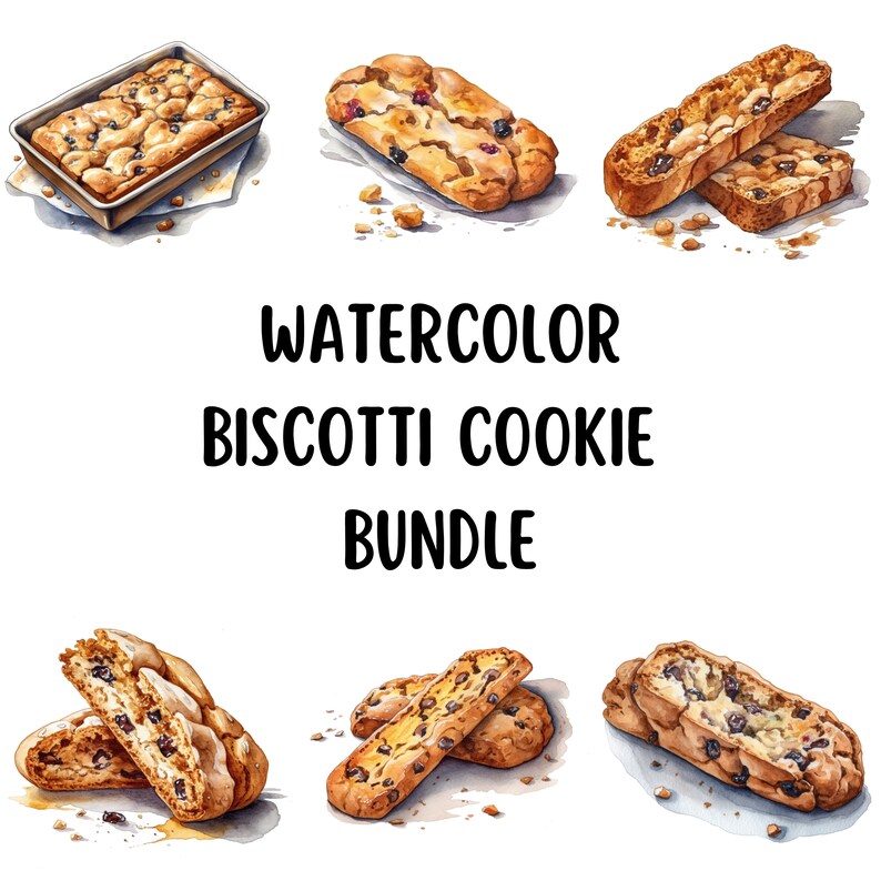BISCOTTI COOKIE Clipart Bundle 26x Png Watercolor Baking - Etsy