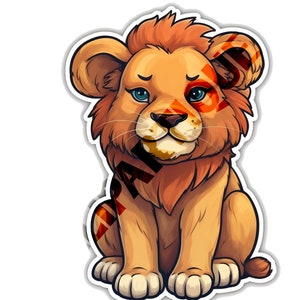 Lion Sticker, 10x Variations, Digital Download, Transparent PNG, Lion ...