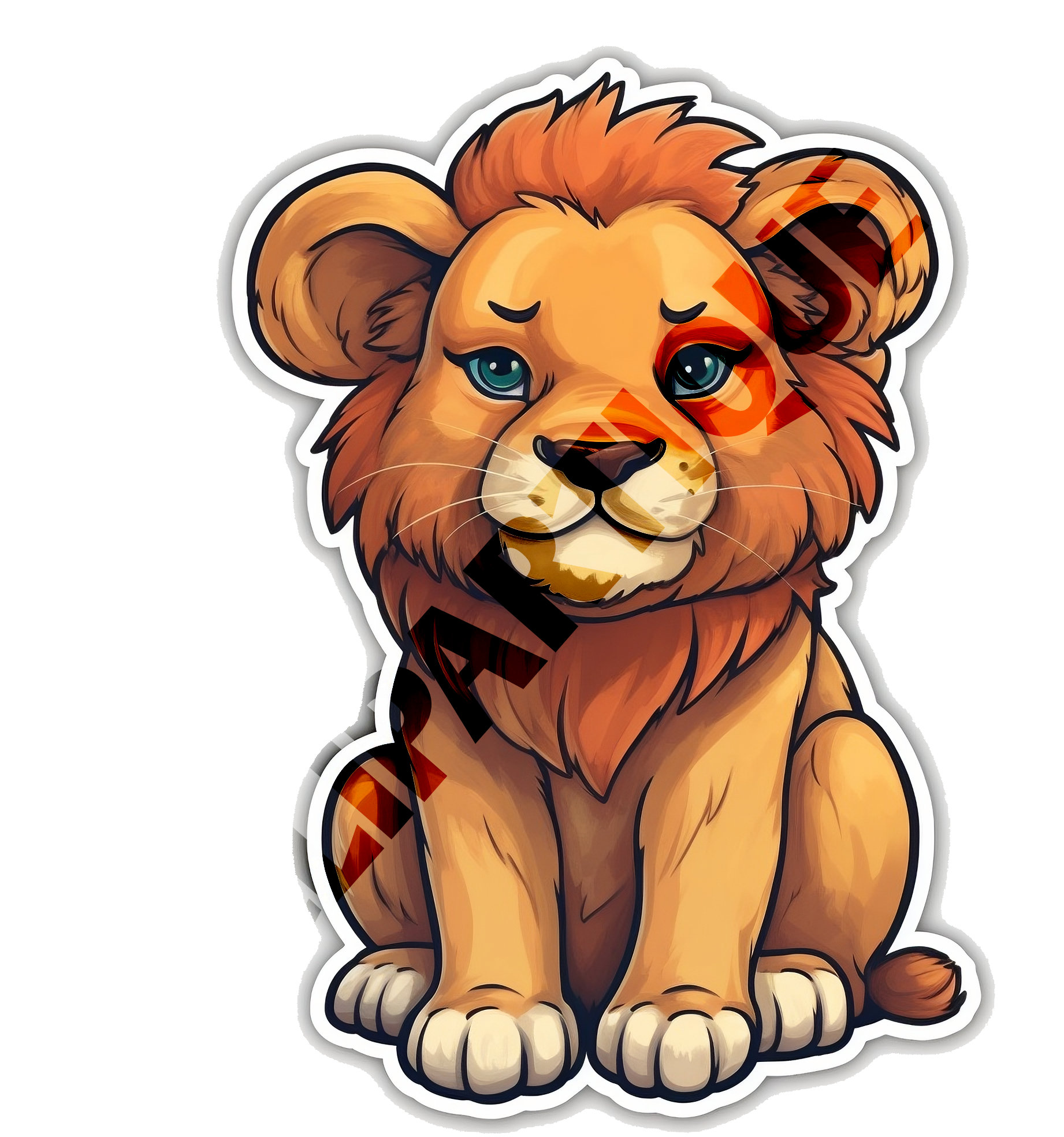 Lion Sticker 10x Variations Digital Download Transparent - Etsy
