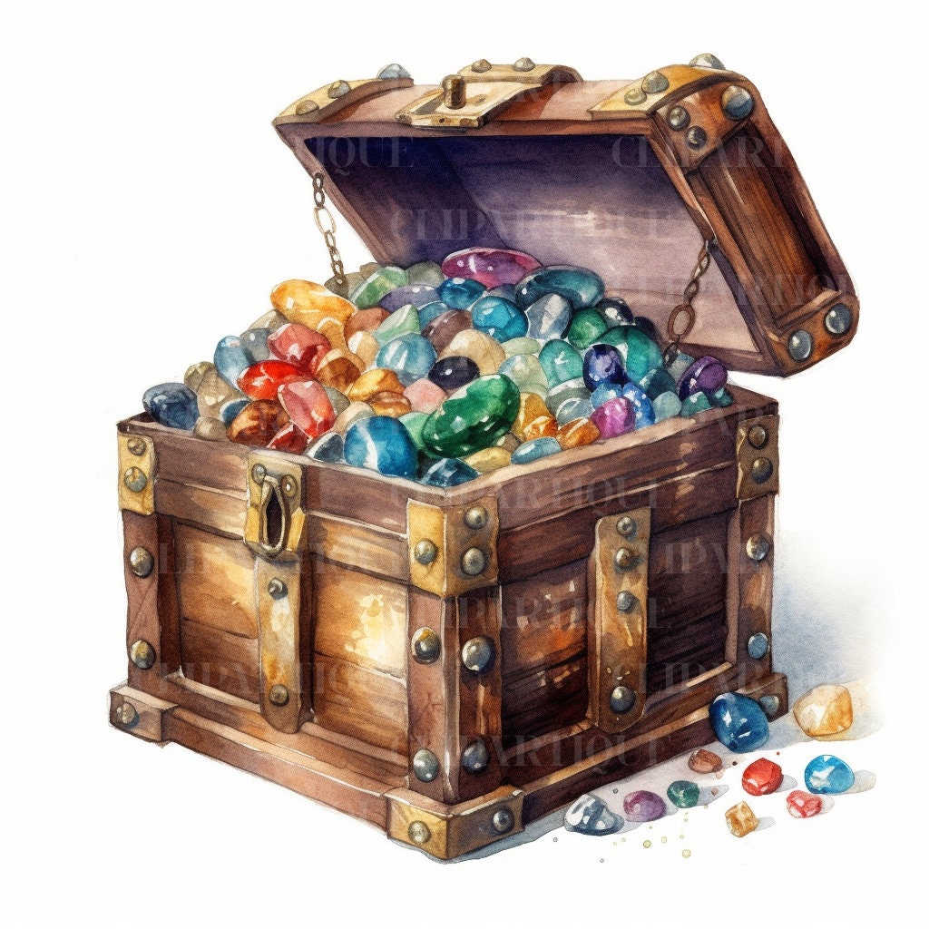 TREASURE CHEST Png 20pc Water Color CLIPART Pirate - Etsy UK
