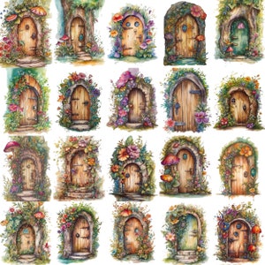 FOREST FAIRY DOOR Clipart Bundle 68x Png - Watercolor - Fantasy ...