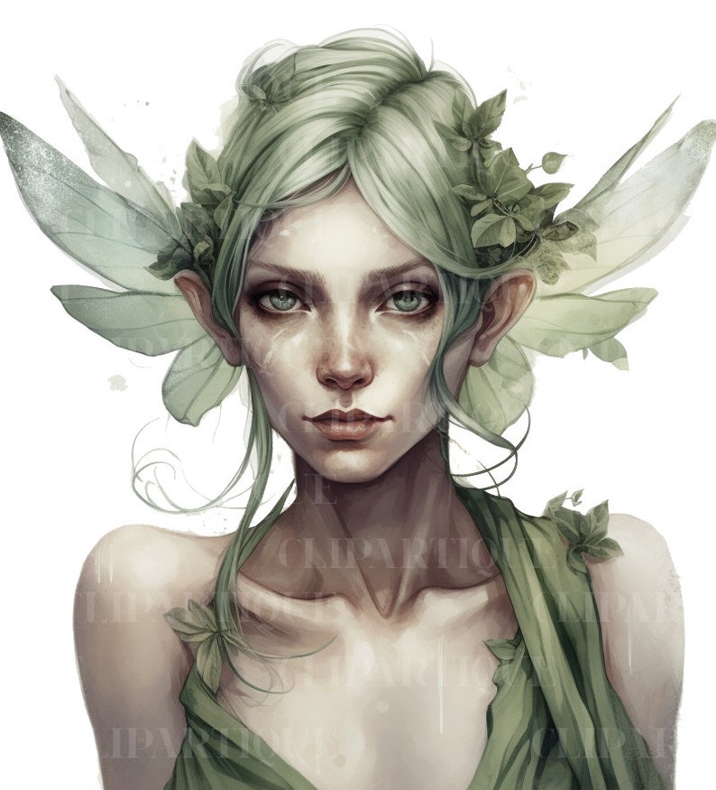 SAGE GREEN FAIRY Png 22pc Clipart Magical Fantasy Ethereal - Etsy