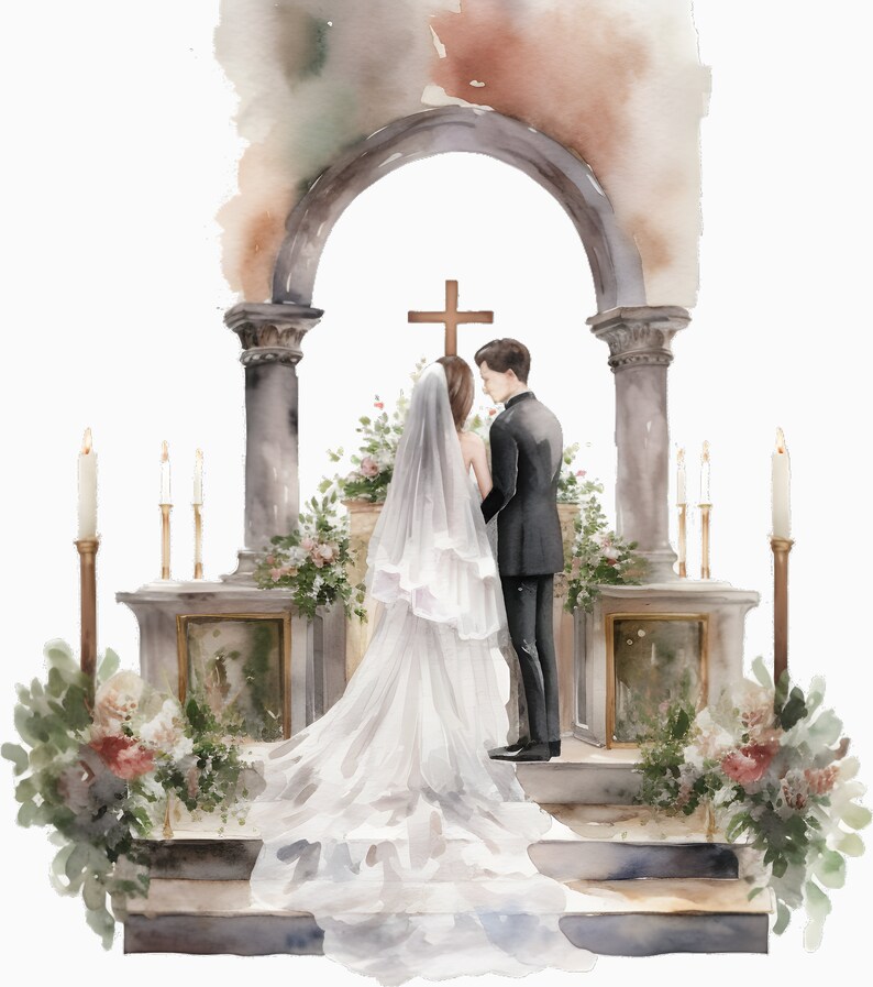 WEDDING ALTAR Png 11pc Water Color CLIPART Groom Bride Png - Etsy