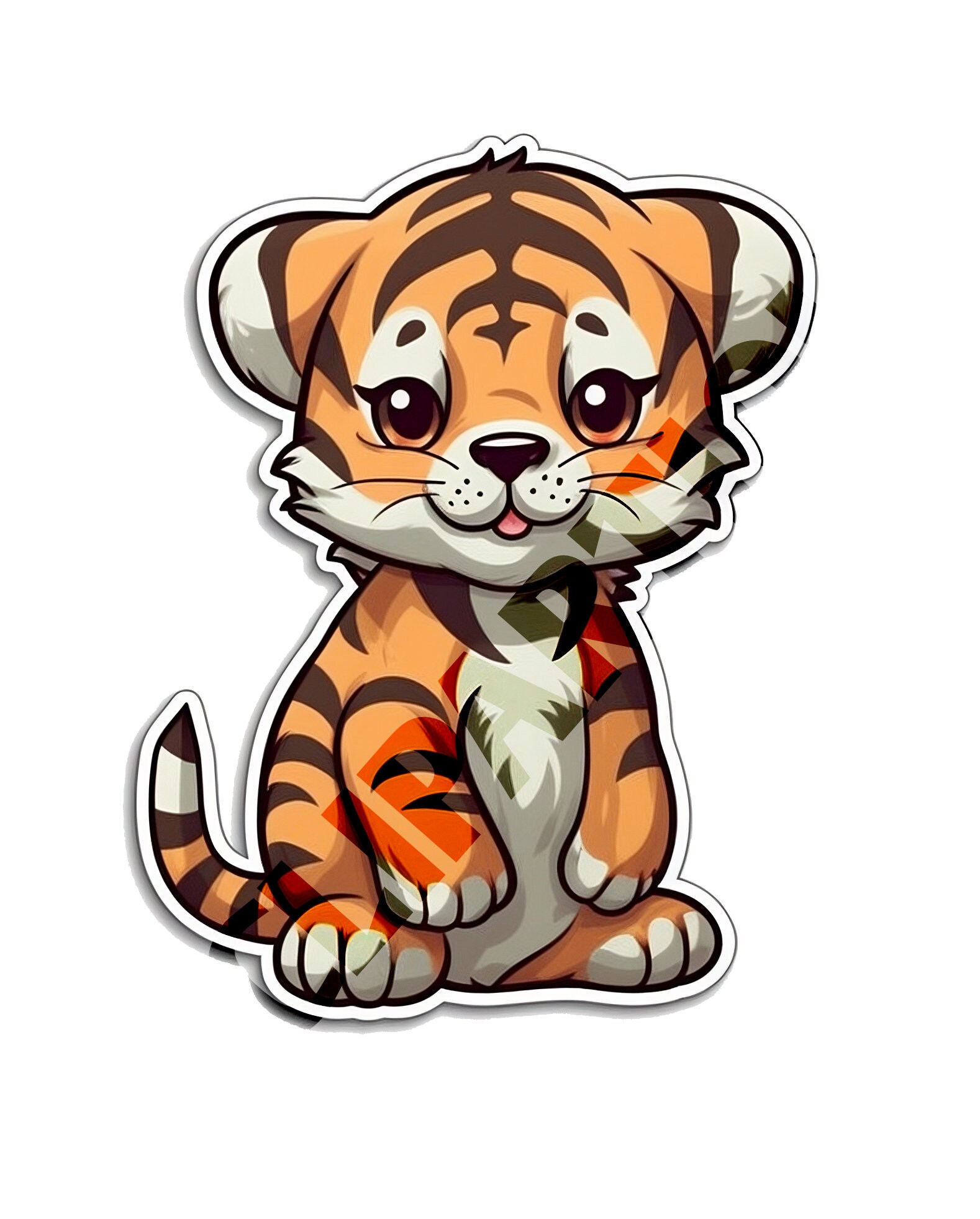 Tiger Sticker 10x Variations Digital Download Transparent - Etsy