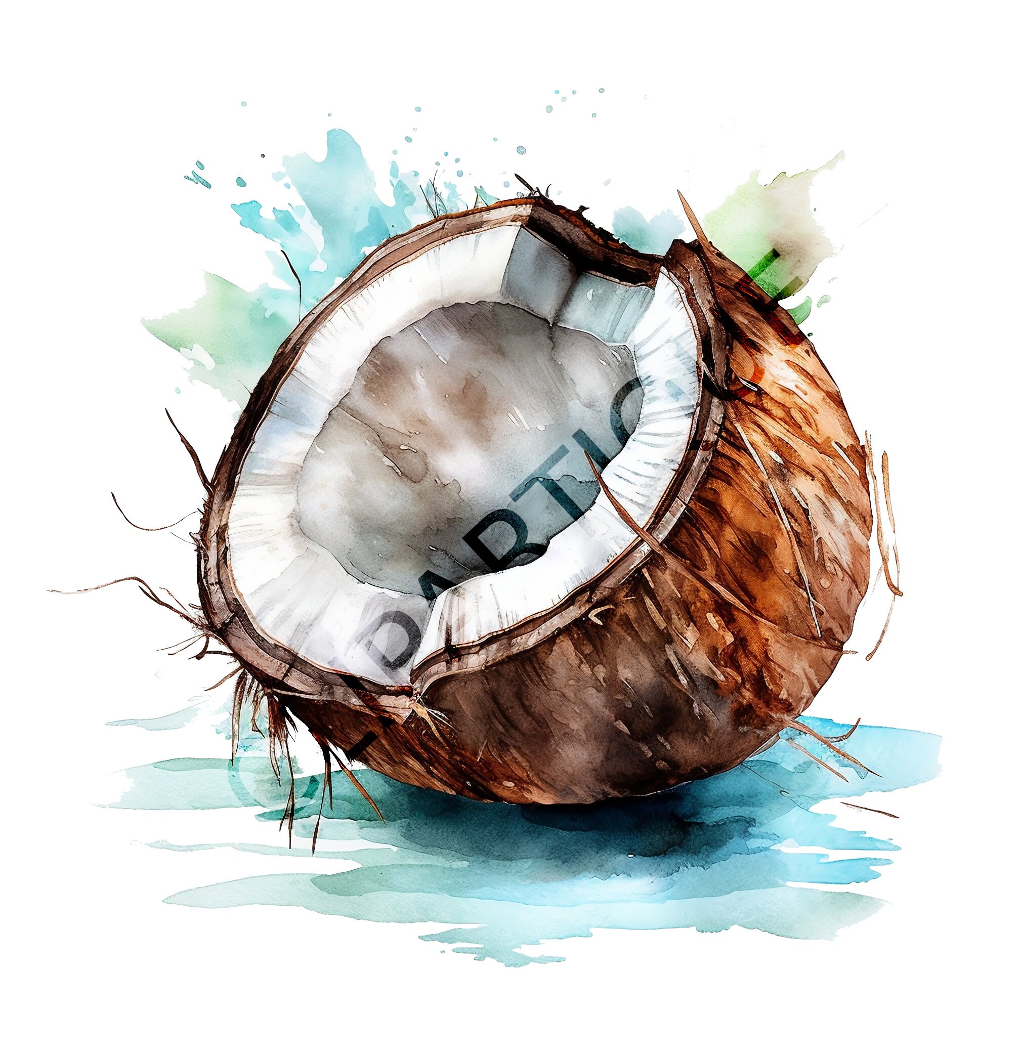 COCONUT PNG Water Color CLIPART Summer Fruits Png Digital - Etsy Canada