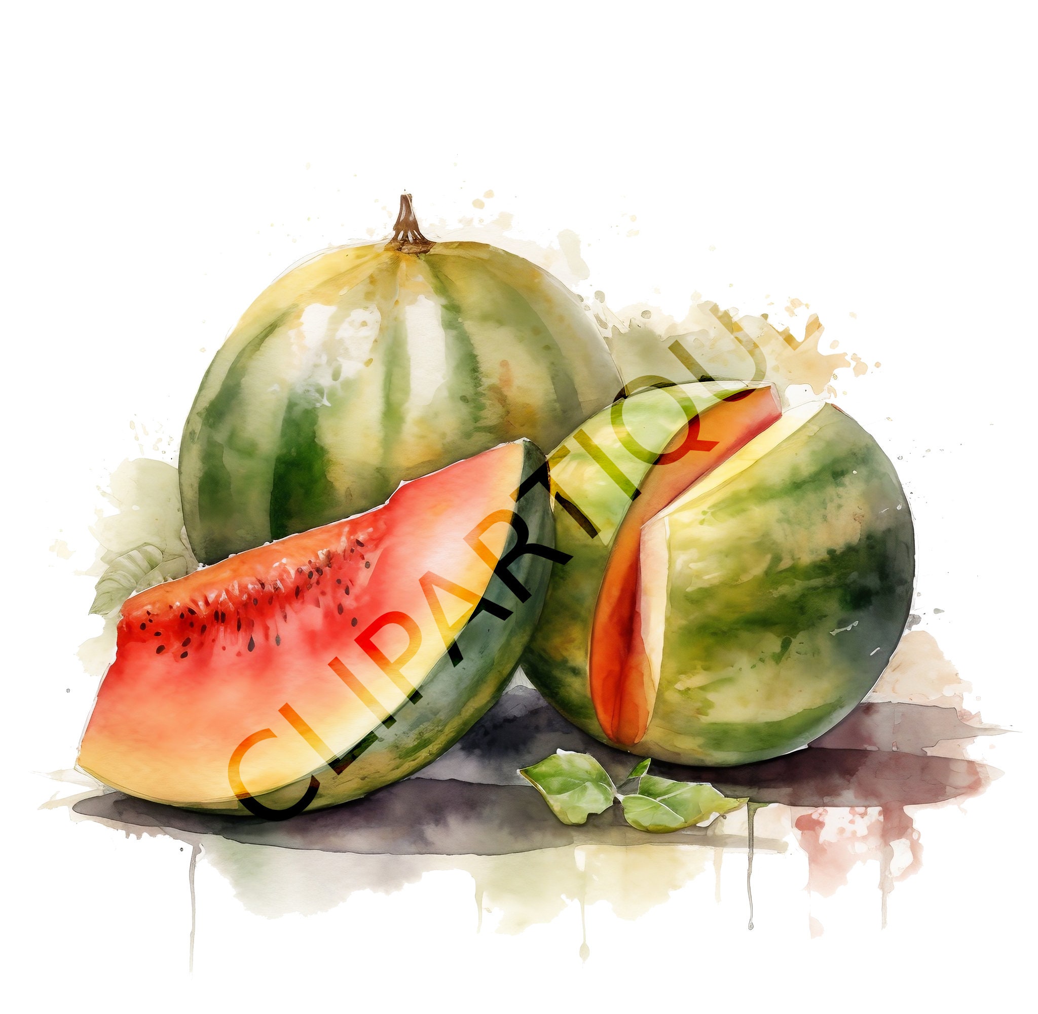 WATERMELON PNG Water Color CLIPART Summer Fruits Png - Etsy