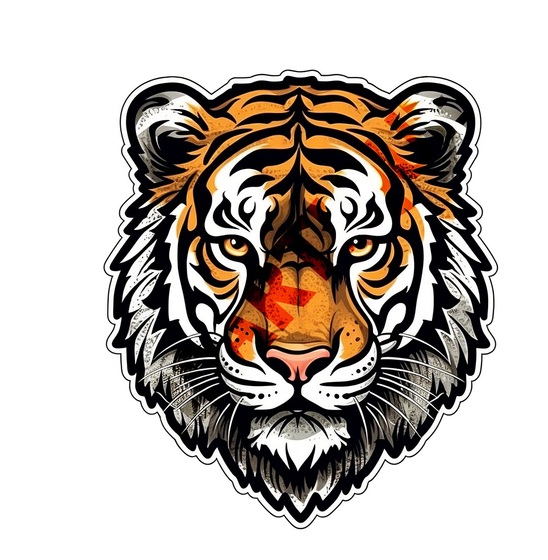 Tiger Sticker, 10x Variations, Digital Download, Transparent PNG, Tiger ...