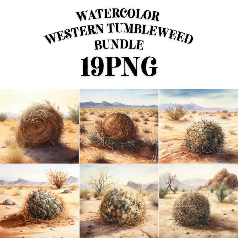 TUMBLEWEED WALL ART Bundle 19x Png Western Watercolor Wild - Etsy