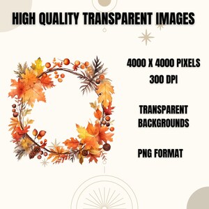 FALL FRAMES CLIPART Bundle 112x Png Watercolor Autumn Holiday ...