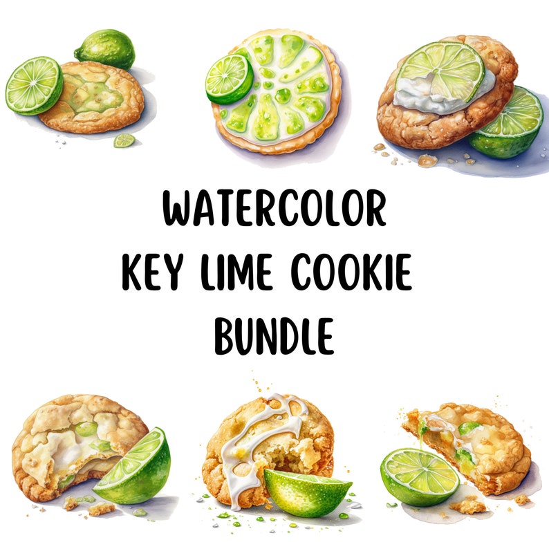 KEY LIME COOKIE Clipart Bundle 28x Png Watercolor Baking - Etsy