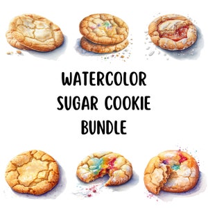 SUGAR COOKIE CLIPART Bundle 27x Png - Watercolor - Baking Treat ...