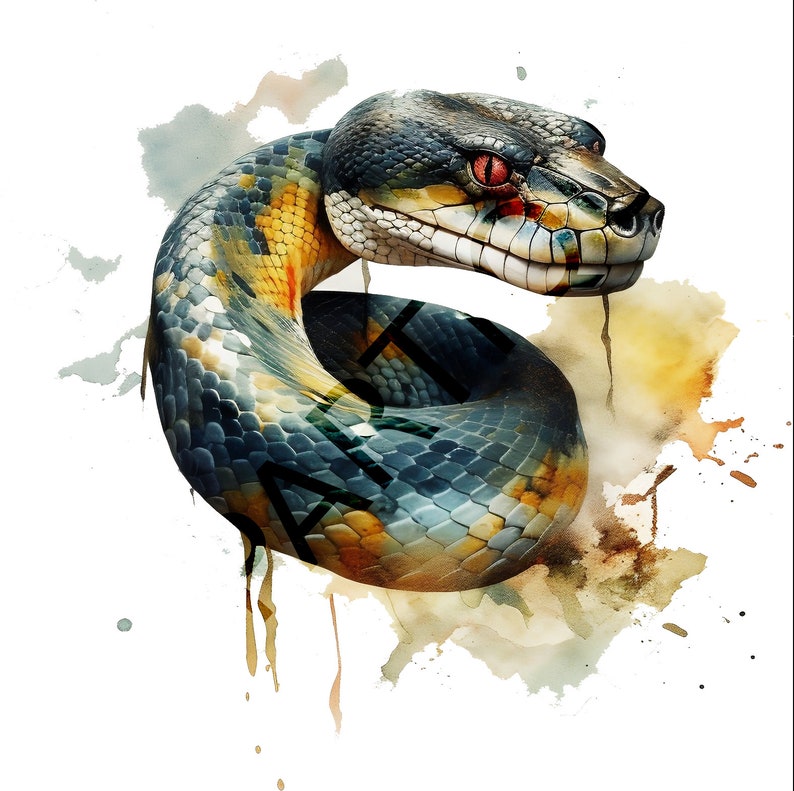 SNAKE PNG 12pc Water Color CLIPART Forest Animals Png - Etsy