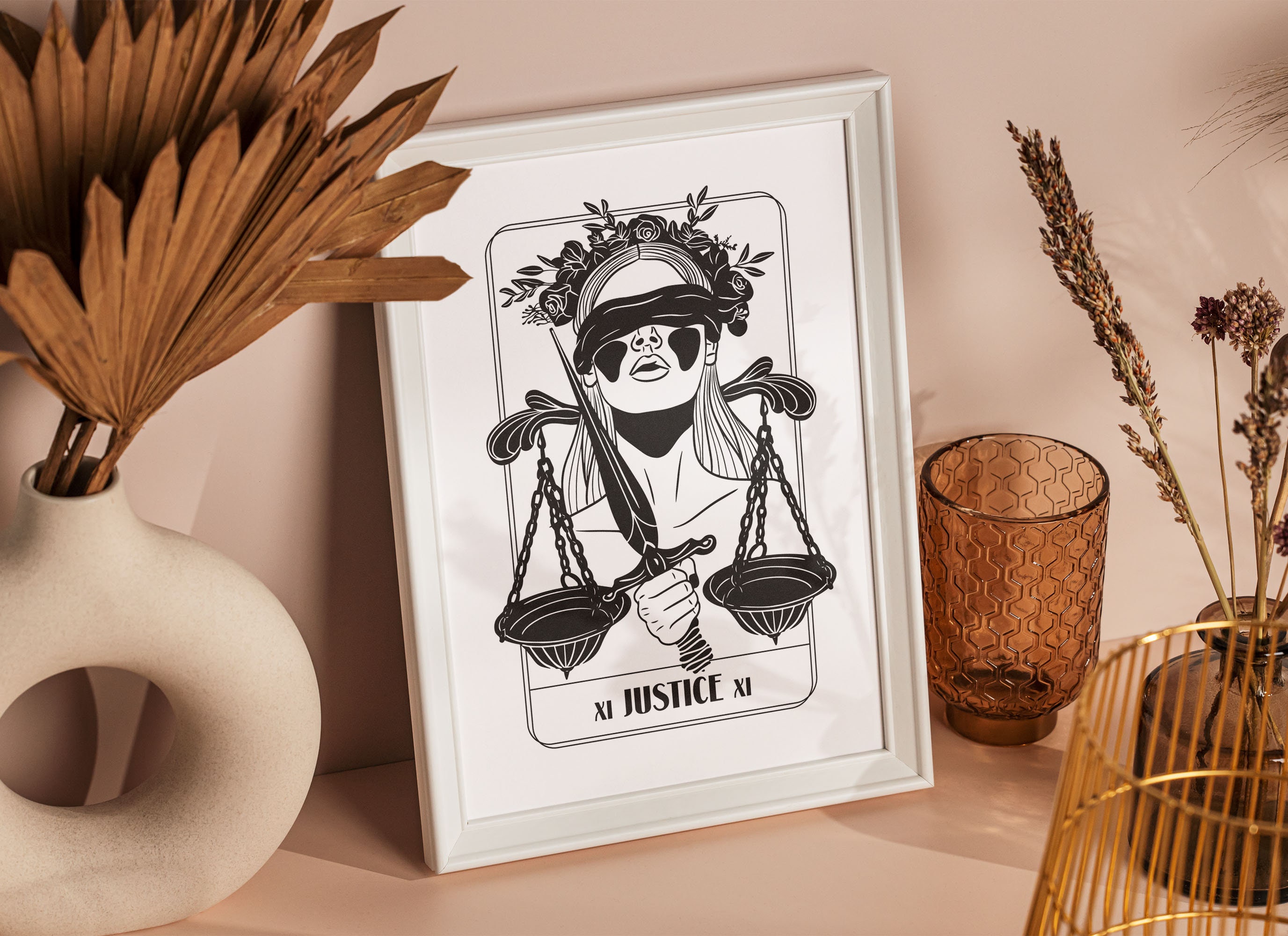 Justice Tarot, Tarot Poster, Printable Art, Spiritual Art, Witchy Home ...