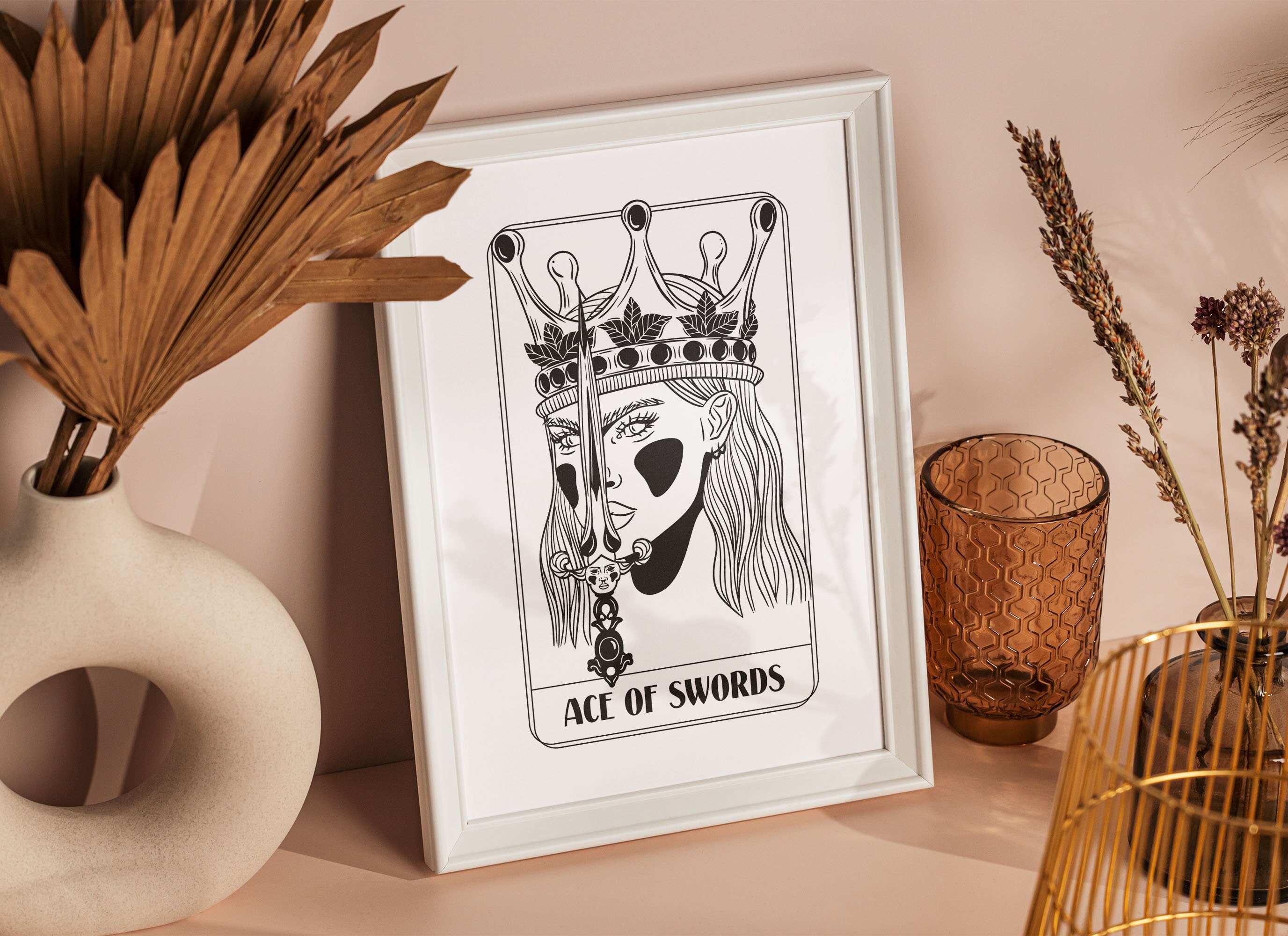 Ace of Swords, Tarot, Tarot Poster, Printable Art, Witchy Home Decor ...