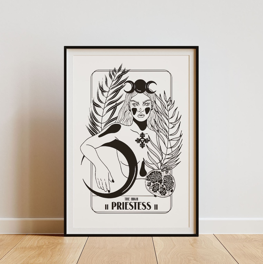 The High Priestess, Tarot Poster, Mystical, Spiritual Art, Witchy Home ...