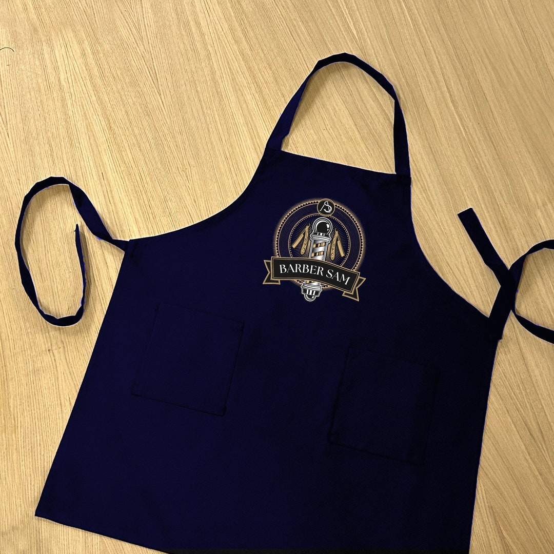 Customized Barber Apron, Man Apron With Logo, Mens Apron With Pocket ...