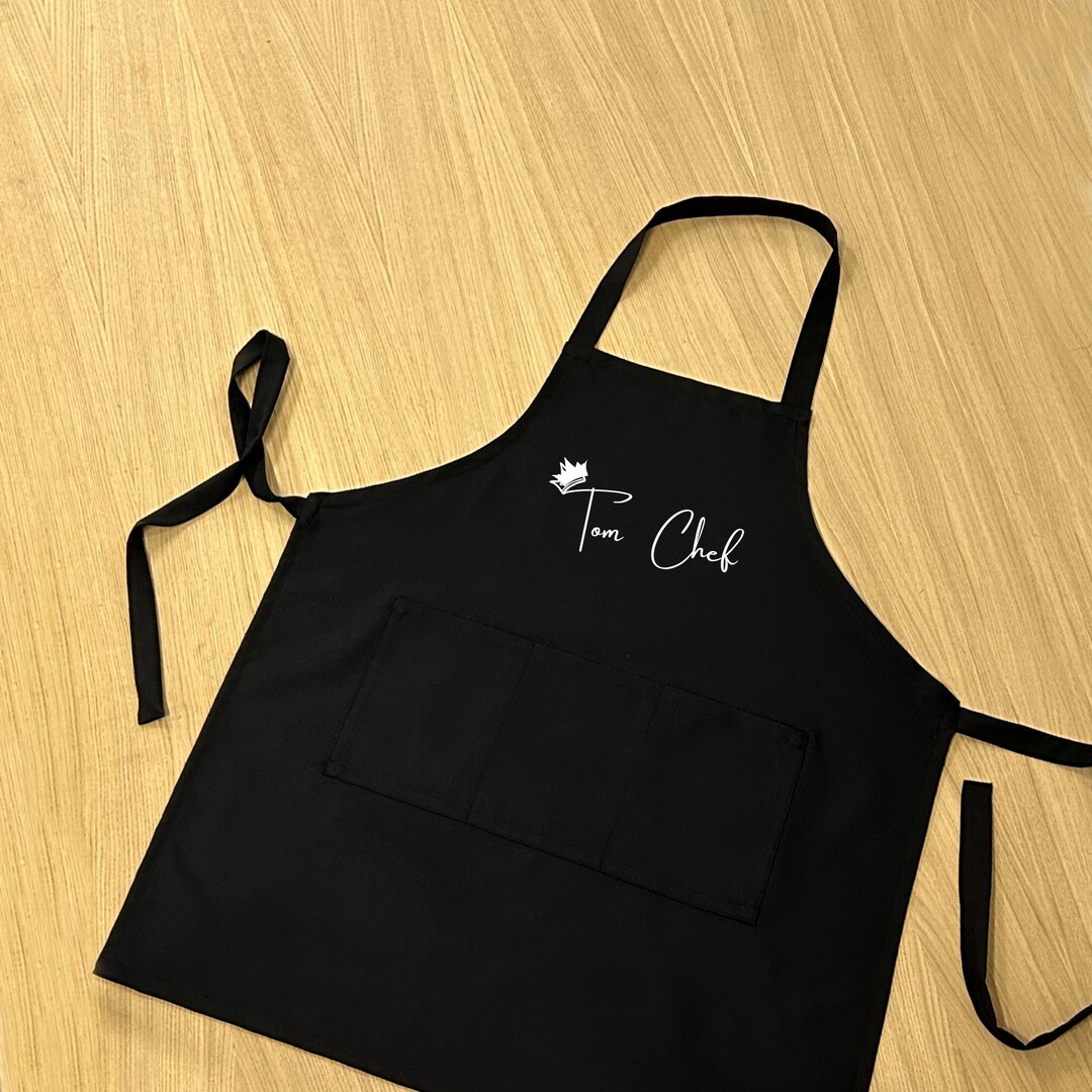 Personalized Chef Apron for Men, Grill Apron With Pocket, Custom Text ...