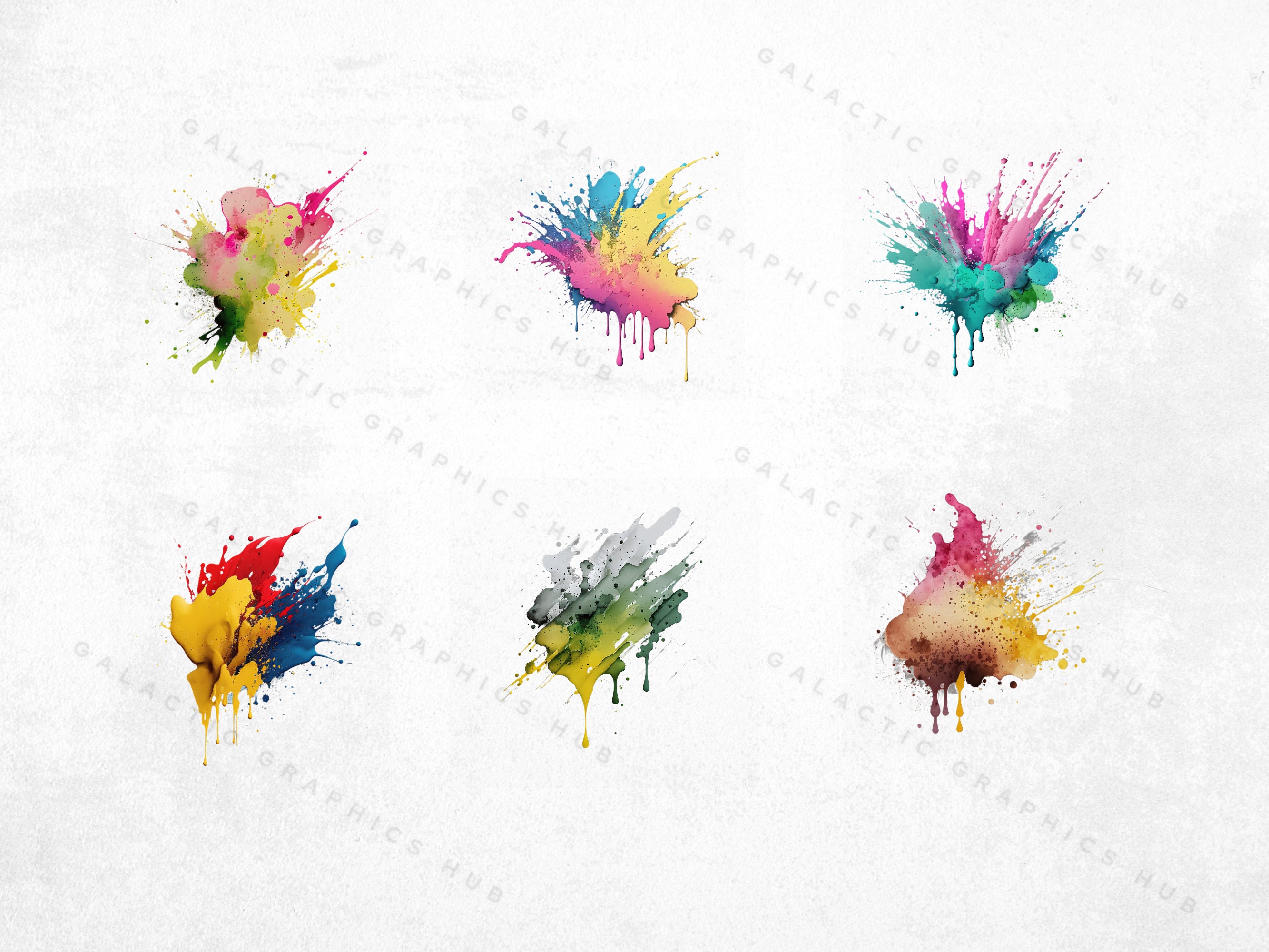 Watercolor Vibrant Splashes Clipart, PNG Transparent Background ...