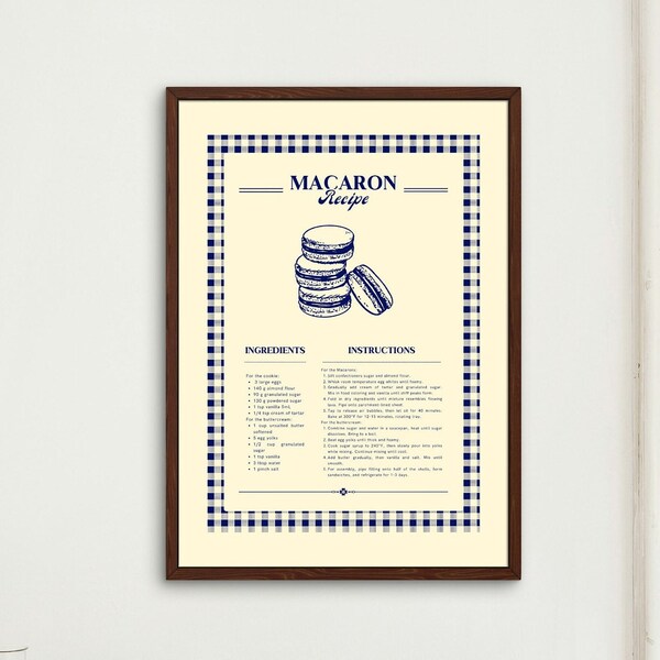 French Macaron Poster - Etsy