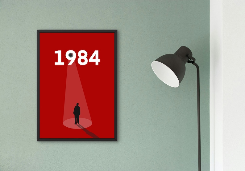 1984 George Orwell Poster | Vintage Book Poster | Book Lover Gift ...
