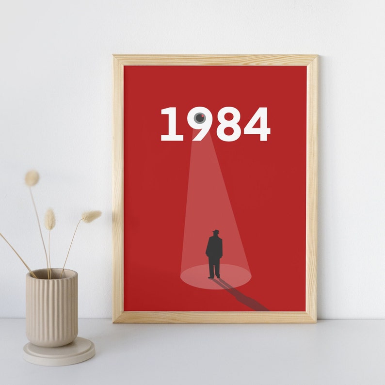 1984 George Orwell Poster | Vintage Book Poster | Book Lover Gift ...