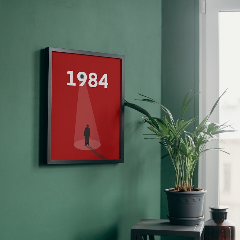 1984 George Orwell Poster | Vintage Book Poster | Book Lover Gift ...