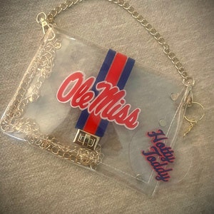 Clear Monogrammed College Stadium Purse With Badge Tag - Etsy