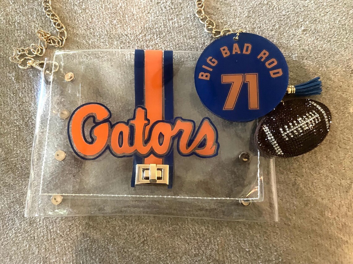 Clear Monogrammed College Stadium Purse With Badge Tag - Etsy